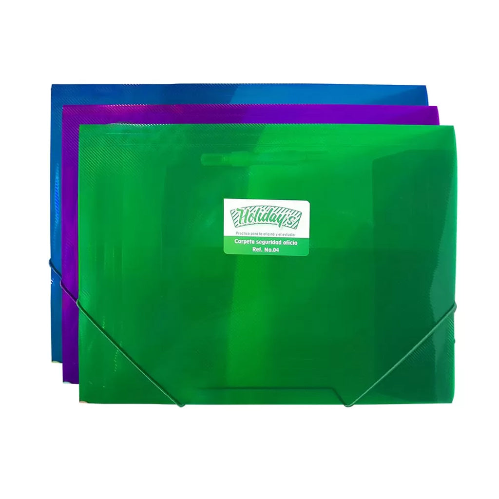 Carpeta De seguridad Tamaño Oficio Translúcida Plástica – Belpapel